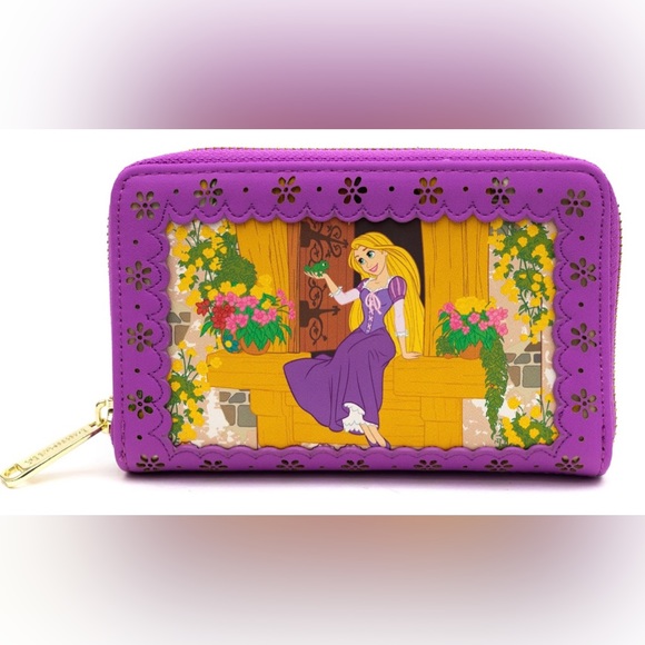 Loungefly | Bags | Nwtloungefly Disneys Tangled Rapunzel Purple Zip ...